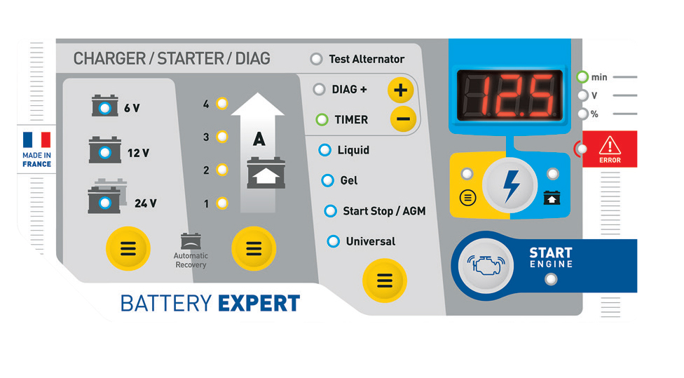 DIAG-STARTIUM 60-24 6V, 12V, 24V | GYS | Charger Starter